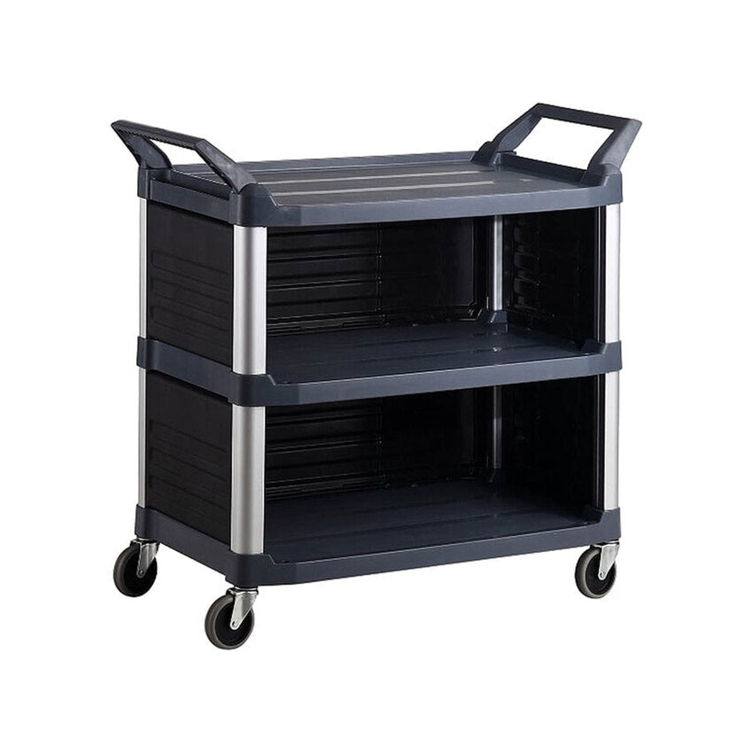 Trust Utility Cart, 3 Tier Service Trolley with 3 Enclosed Sides - RT4 ...