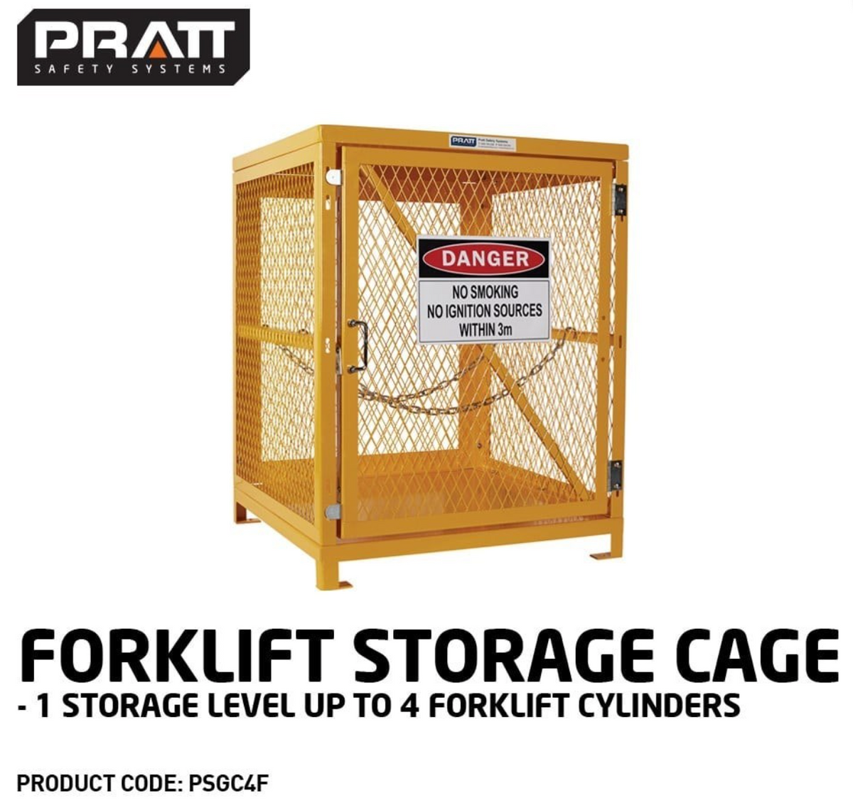 Forklift Storage Cage (Fully Assembled) - 1 Storage Level Up To 4 Fork ...