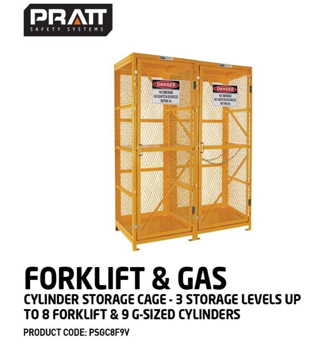 Forklift & Gas Cylinder Storage Cage (Fully Assembled) - 3 Storage Lev ...